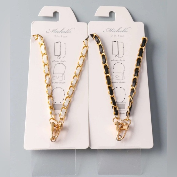 Michele | Accessories | 225 Gold Chain Lanyard Black Or White | Poshmark